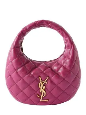 Saint Laurent Icarino Matelassé Leather Tote Red