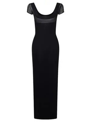 Saint Laurent Knitted Maxi Dress - Black