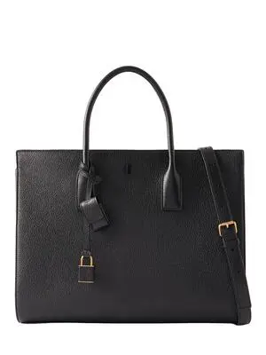 Saint Laurent Sac De Jour Large Textured-leather Shoulder Bag - Black