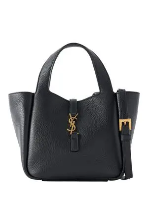 Saint Laurent Le 5 À 7 Bea Leather Shoulder Bag - Black