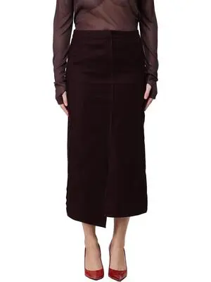 Victoria Beckham Pure Wool Midi Pencil Skirt - Red