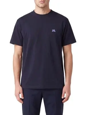 JIL SANDER Cotton Crewneck T-shirt With Contrast Logo On Chest - Black