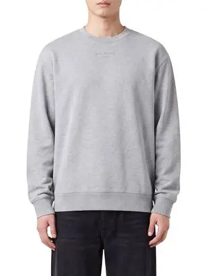 Balmain Sweatshirt With Embossed Logo - Grey
