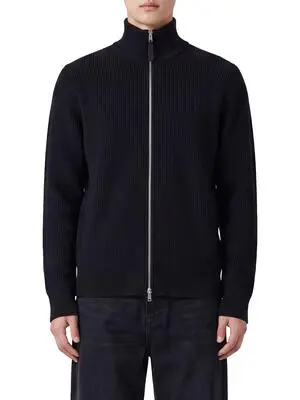 MAISON MARGIELA Ribbed Zip-up Jumper - Black