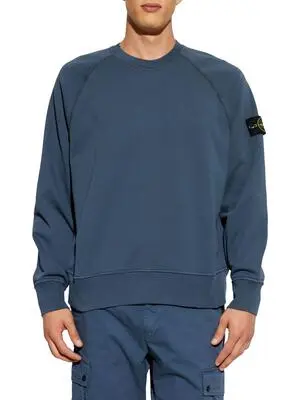 Stone Island Stone Island Cotton Crewneck Sweatshirt With Compass Logo Navy