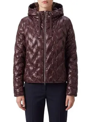 Herno Quilted Zip-up Jacket With Hood - Brown