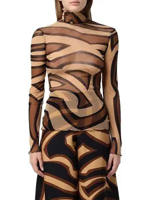 Emilio Pucci Long Sleeve High Neck Top - Brown