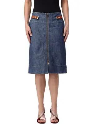 Fendi Skirt With Zip Front - Denim
