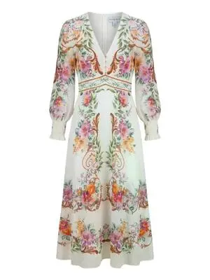 Hale Bob Frida Floral-print V-neck Dress - Neutrals