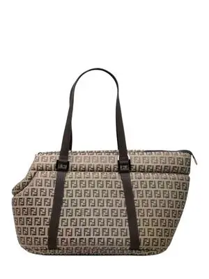 Fendi Zucchino Padded Canvas Pet Carrier Travel Bag - Neutrals