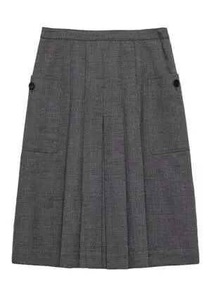 Prada Rush Stitch Pleated Skirt - Grey
