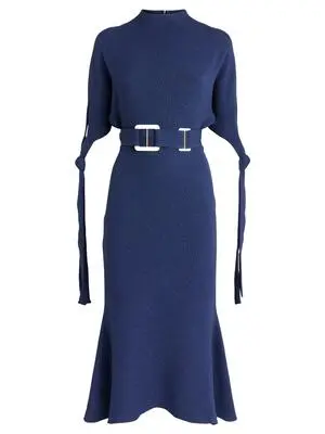 EDELINE LEE Belted Midi Dress - Navy