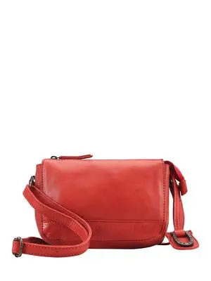 LLOYD BAKER Flora Washed Leather Crossbody Bag - Red