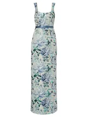 MARKARIAN Robin Belted Floral Brocade Gown - Multicoloured