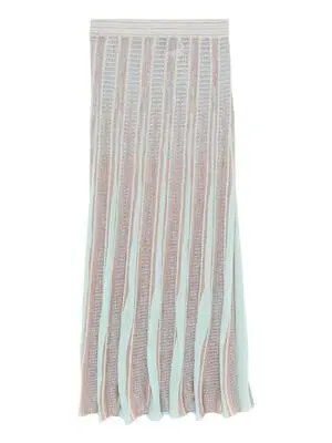 FORTE_FORTE Pleated Full Length Skirt - Silver