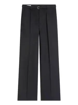 Dries Van Noten Belted Wool Bootcut Pants - Black
