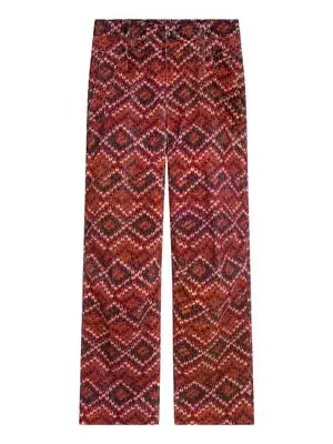 Dries Van Noten Printed Corduroy Pants - Red