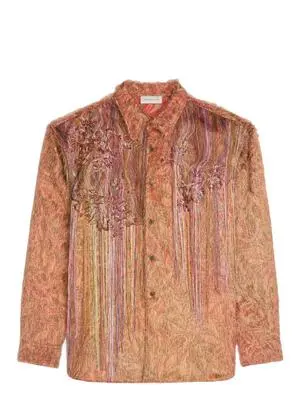 Dries Van Noten Loose Embroidered Shirt - Orange