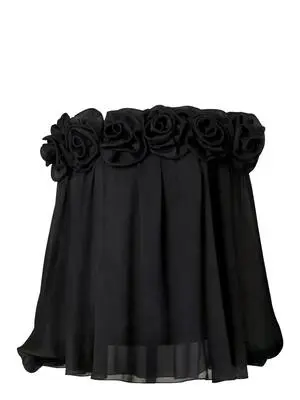 Carolina Herrera Off-shoulder Rosette Detail Top - Black
