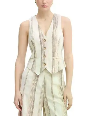 FRACOMINA Striped V-neck Waistcoat - Neutrals