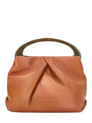 Dries Van Noten Small Pleated Leather Bag - Brown
