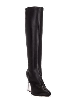 MAISON MARGIELA Tabi Claw Plexi Wedge Knee High Boots - Black