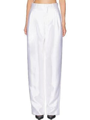 Bottega Veneta Satin Wide Leg Trousers - Chalk