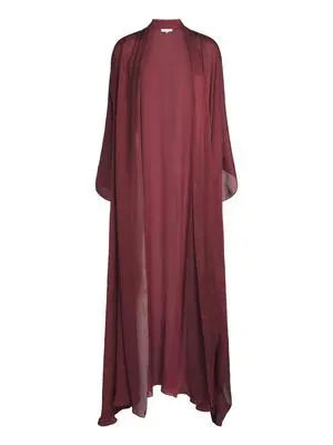 ABADIA Chiffon Bisht Cloak - Red