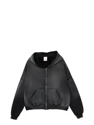 MOOJI MOOJI Faded Zip-up Hoodie - Grey