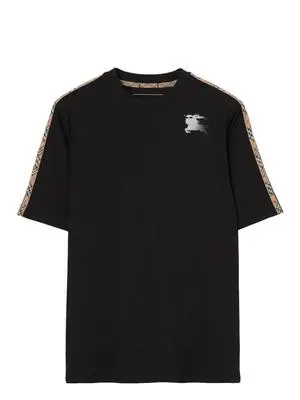 Burberry Check Trim Jersey T-shirt - Black