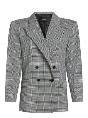 Karl Lagerfeld Structured Checked Blazer - Black