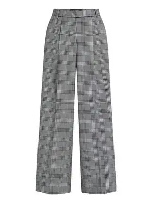 Karl Lagerfeld Houndstooth Pattern Wide-leg Trousers - Grey