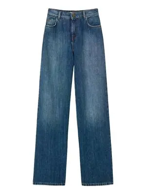 TWINSET Wide-leg Jeans With Ripped Details - Blue