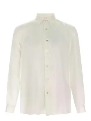 RIVIERA Vertical-stripe Silk Shirt - Neutrals