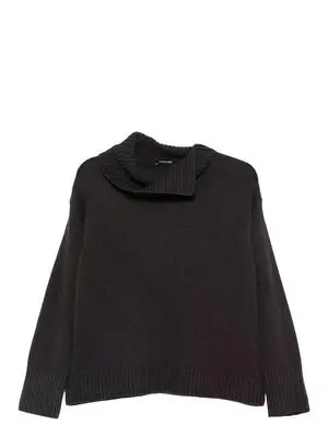 ANNE CLAIRE Roll Neck Wool Sweater - Brown