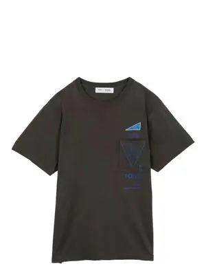 Toga Graphic-print Chest-pocket T-shirt - Grey