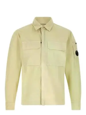 C.P. COMPANY Organic Gabardine Lens Flap Zip Overshirt - Neutrals