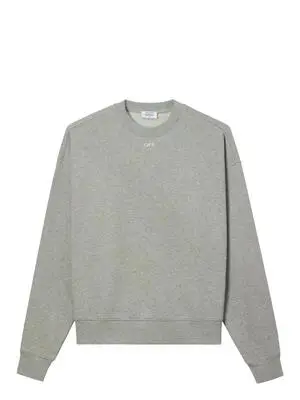 Off-White Logo Print Crew Neck Sweater - Grey