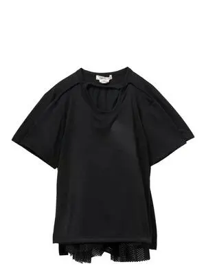 Comme Des Garçons Cutout T-shirt With Pleated Detailing - Black