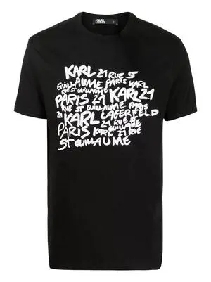 Karl Lagerfeld Logo Address Print T-shirt - Black