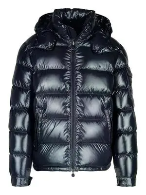 Moncler Moncler Maya Hooded Short Down Jacket Blue