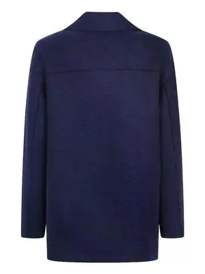 Harris Wharf London Double-breasted Felted Wool Coat - Blue