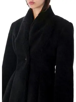 Stella McCartney Fleece Texture Flared Jacket - Black