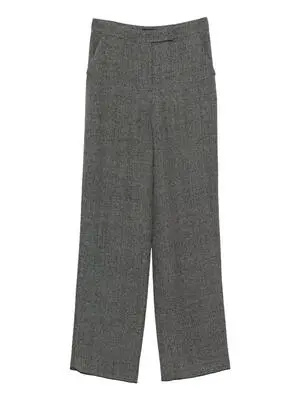 Emporio Armani Marl Effect Wide-leg Trousers - Grey