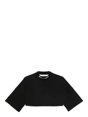 Palm Angels Logo Cropped T-shirt - Black