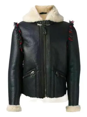 LANVIN Shearling-style Leather Jacket - Blue