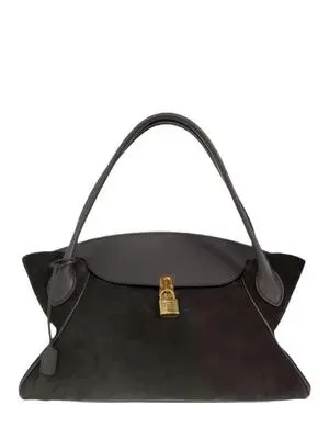 Balmain Pulse Day Small Tote Bag With Padlock Detail - Grey