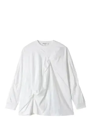 ENFOLD Twisted Long-sleeved T-shirt - White