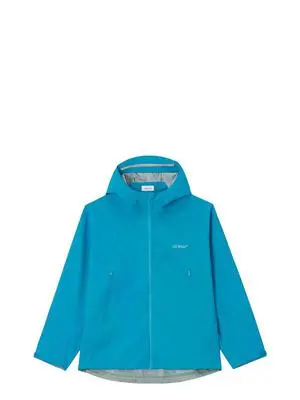 Off-White Arrows-print Hooded Sports Jacket - Blue