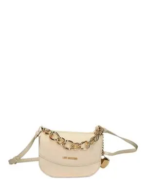 Moschino Chain-link Heart Charm Crossbody Bag - Neutrals